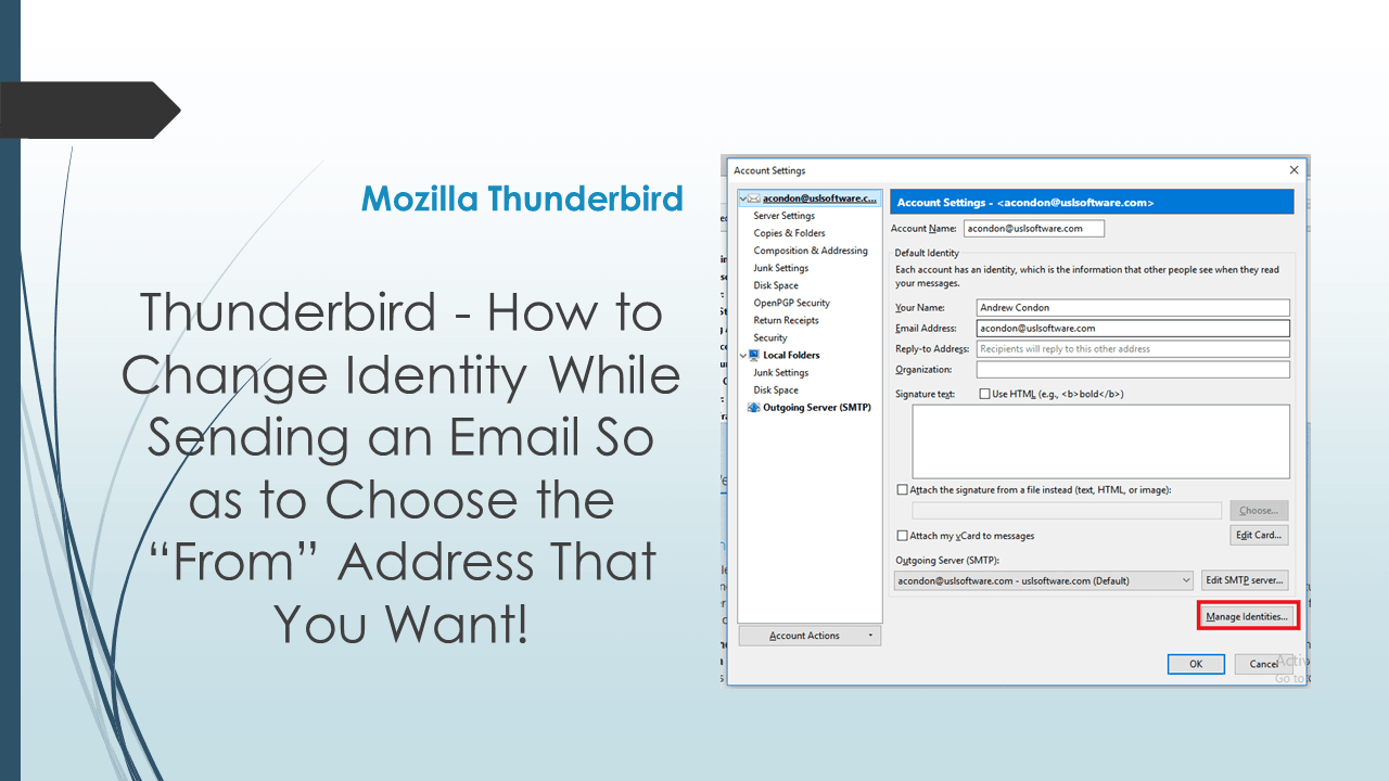 Change Identity While Sending an Email in Thunderbird « USLSoftware®